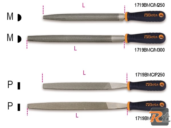 1719BMC/M250 - LIMA MEZZOTONDA A MAZZO BETA UTENSILI 017190252 | REMMTOOLS