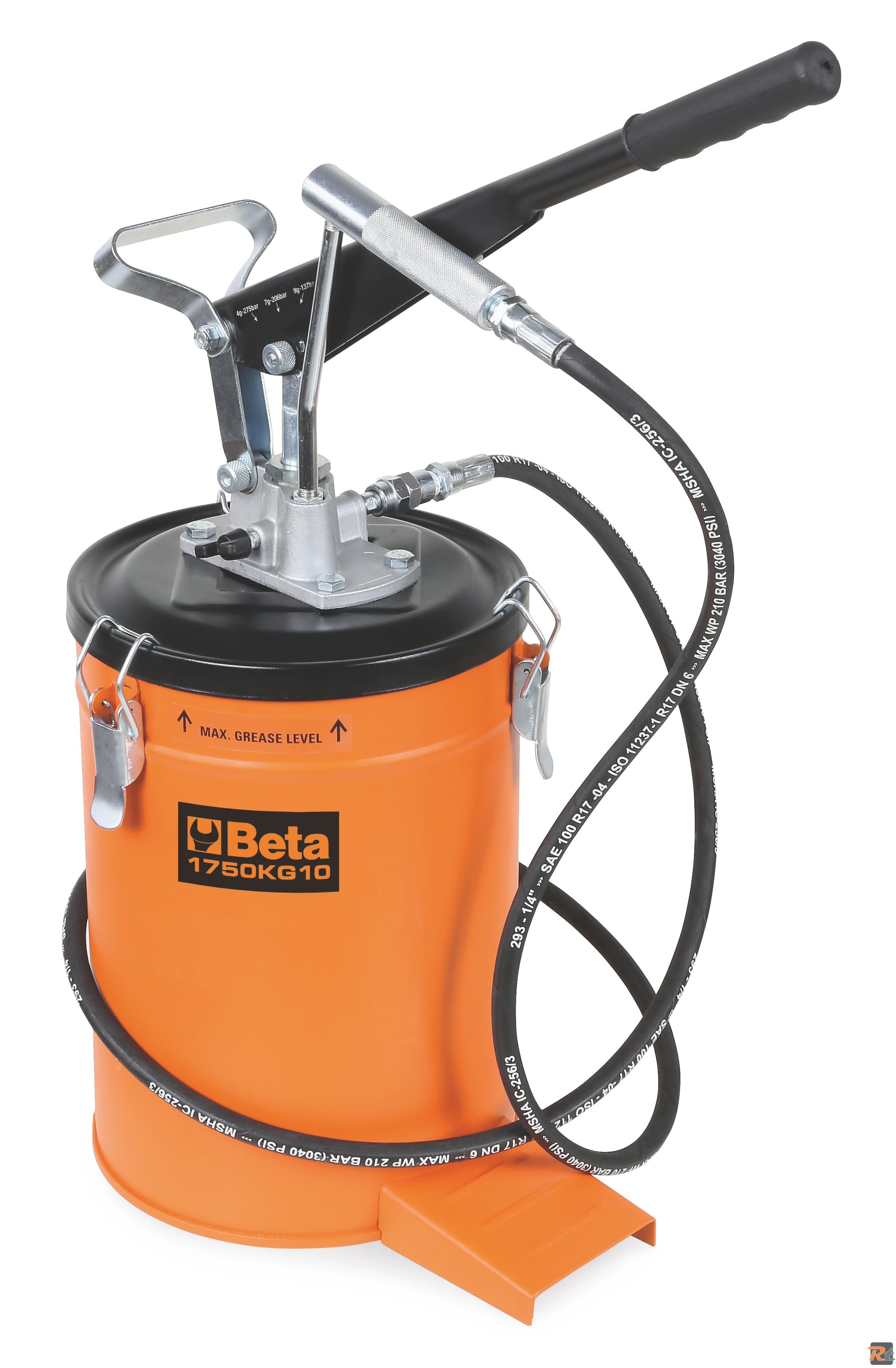 1750KG10 - Ingrassatore a leva da 10 kg con tubo ad alta pressione da 2 m. BETA UTENSILI ...